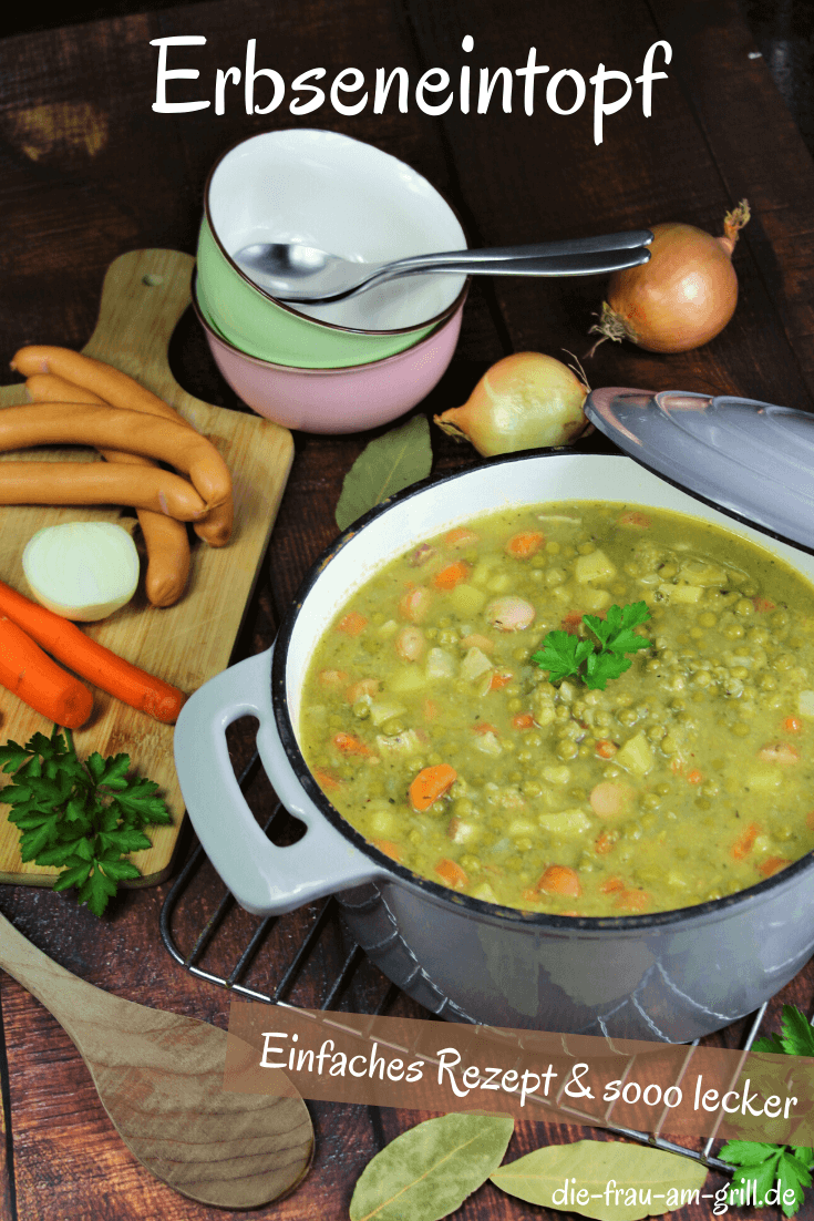 Erbseneintopf mit Würstchen | 5 Schritte Rezept