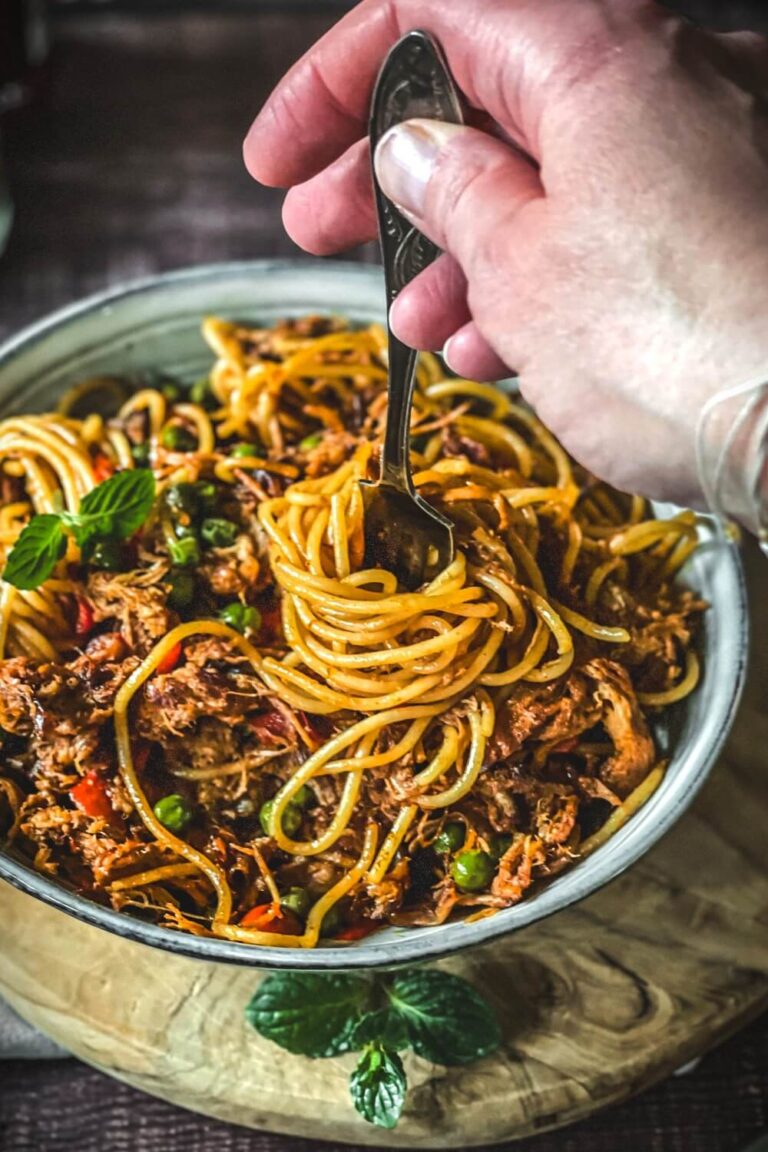 Pulled Pork Pasta | BBQ Spaghetti