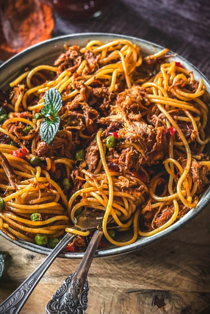 Pulled Pork Pasta | BBQ Spaghetti