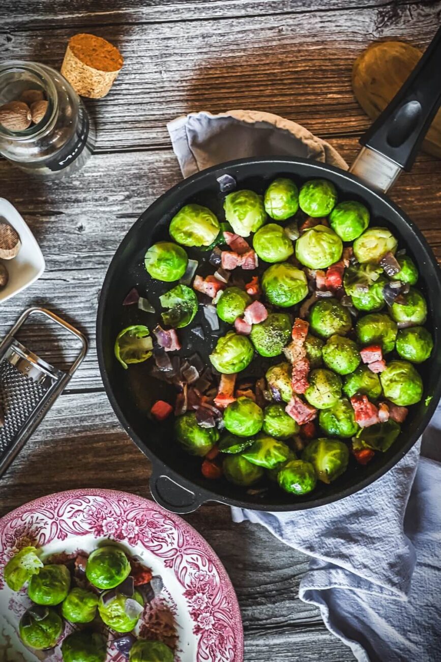 Rosenkohl Gemse Pfanne
